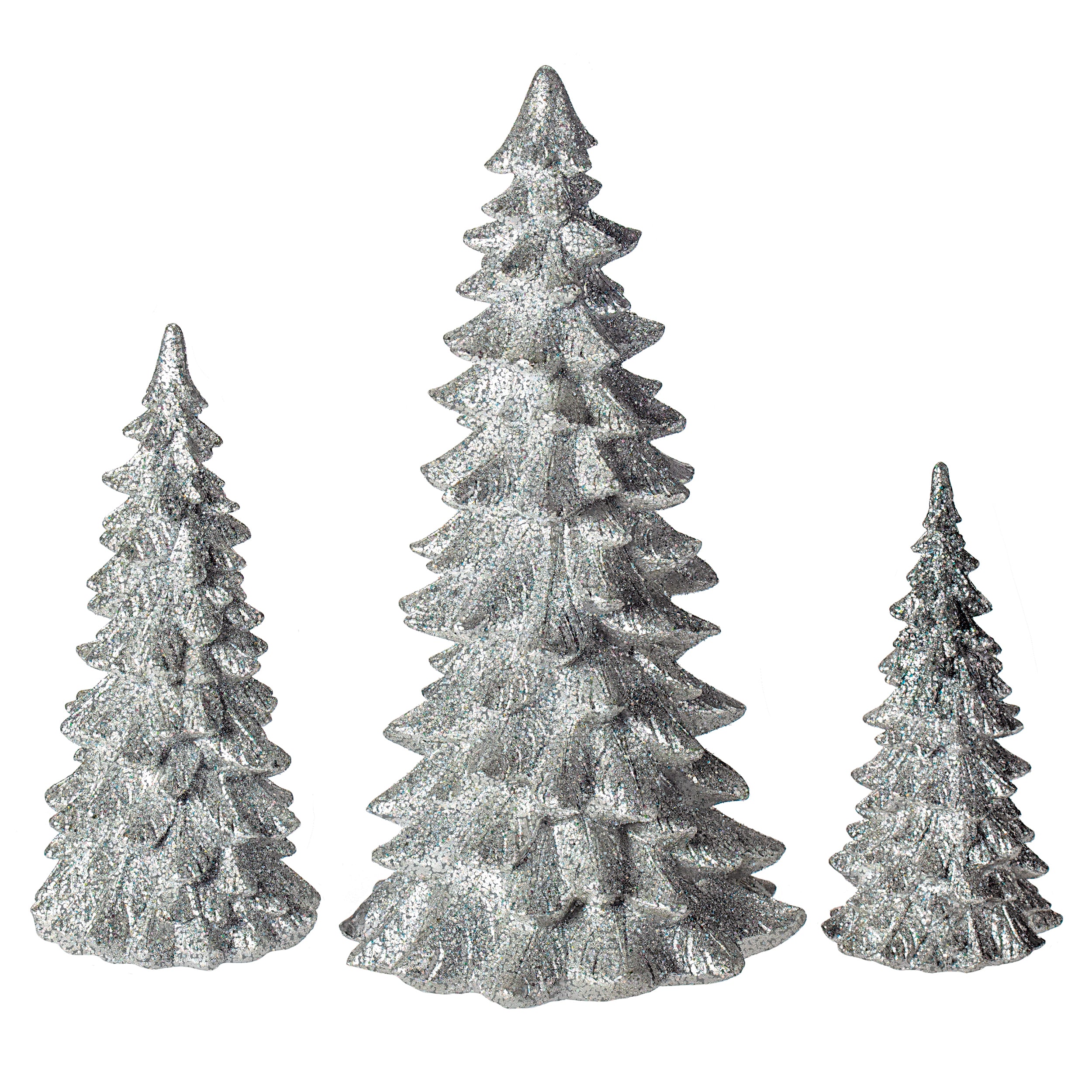 Silver Glitter Tree Set